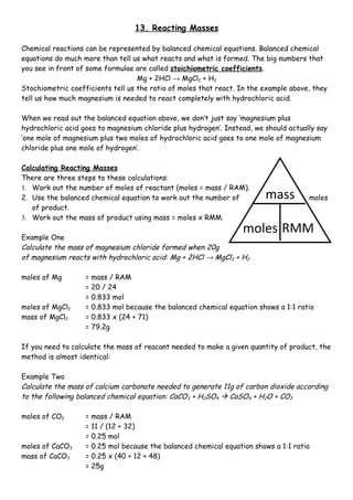 13 Reacting Masses | DOC