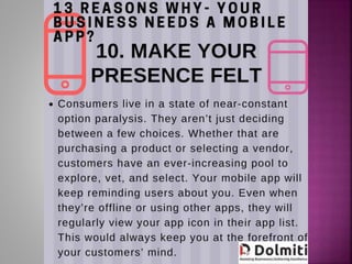 13 Reasons Why Your Business Needs A Mobile App | PPT