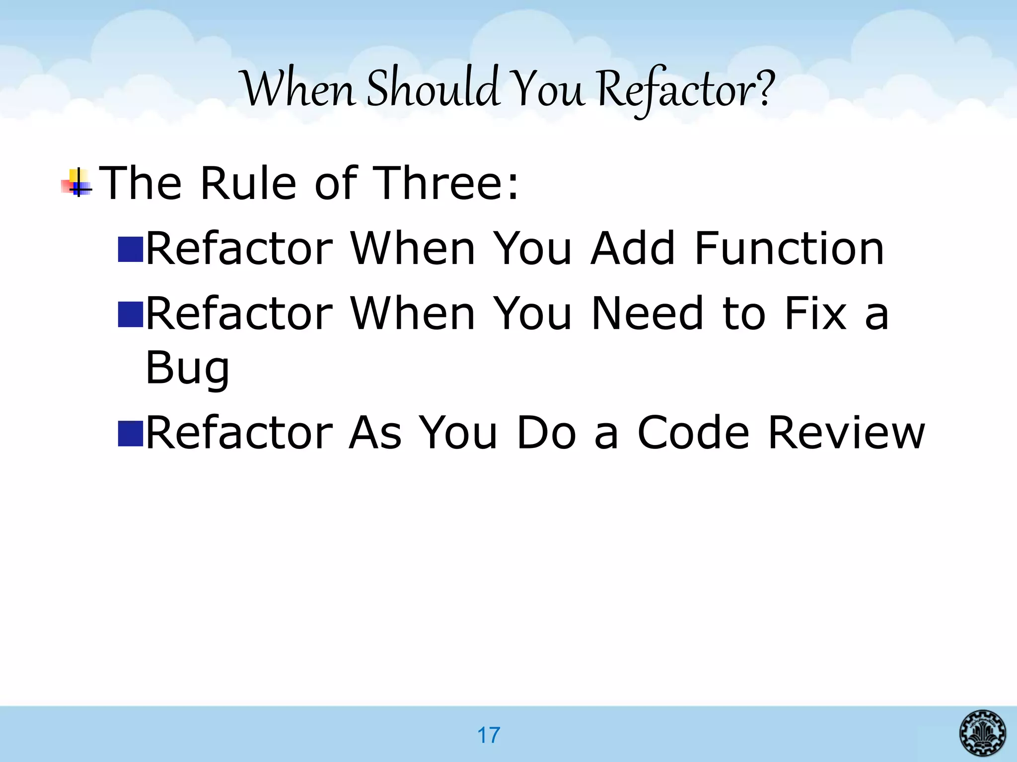 Refactoring Code By Clean Code Rules Ppt 9843