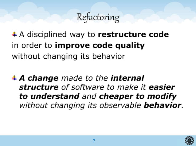 Refactoring Code By Clean Code Rules Ppt