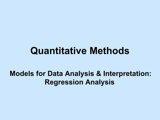 13 regression analysis quant-tech-regression | PPT