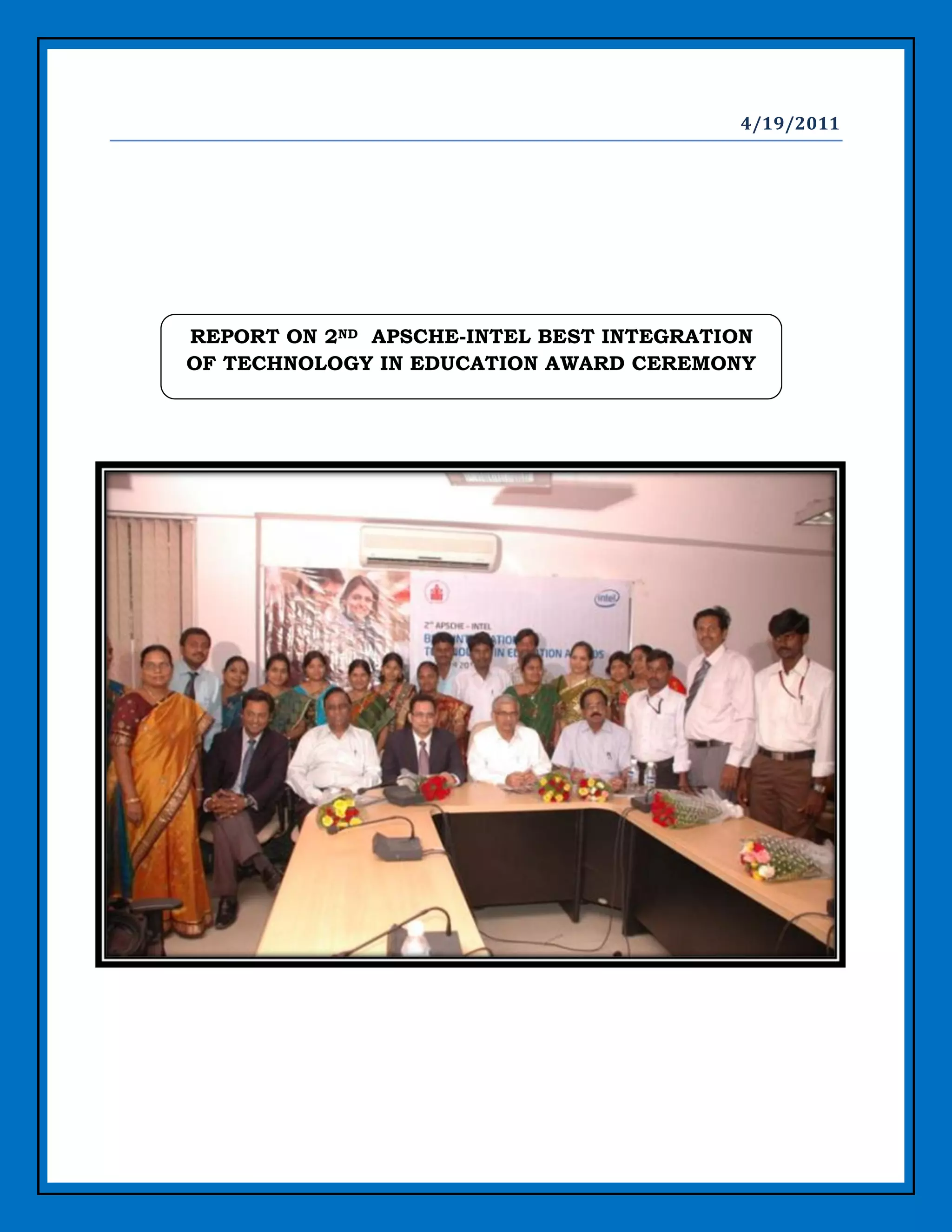 13 report 2nd apsche intel_award ceremony | PDF | Awards Shows | Events