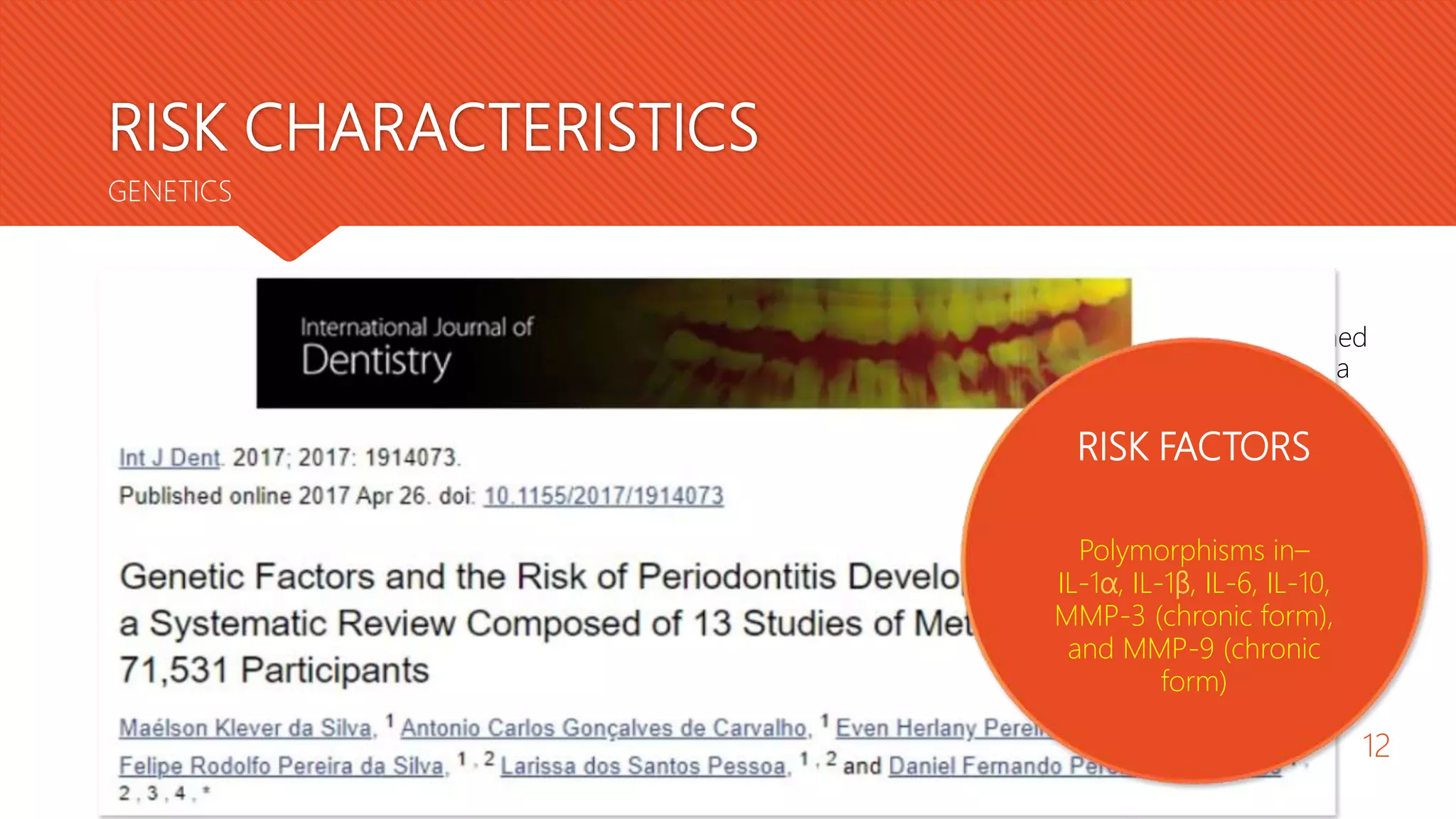 Risk factors for periodontal disease | PPTX