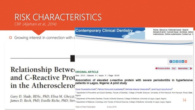 Risk factors for periodontal disease | PPTX | Dental Health | Diseases ...