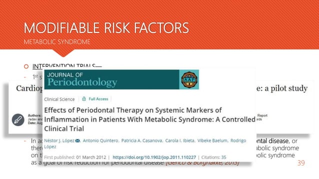 Risk factors for periodontal disease | PPTX | Dental Health | Diseases ...
