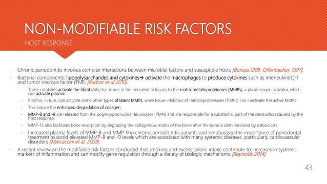 Risk factors for periodontal disease | PPTX | Dental Health | Diseases ...