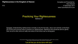 Practicing Your Righteousness | PDF
