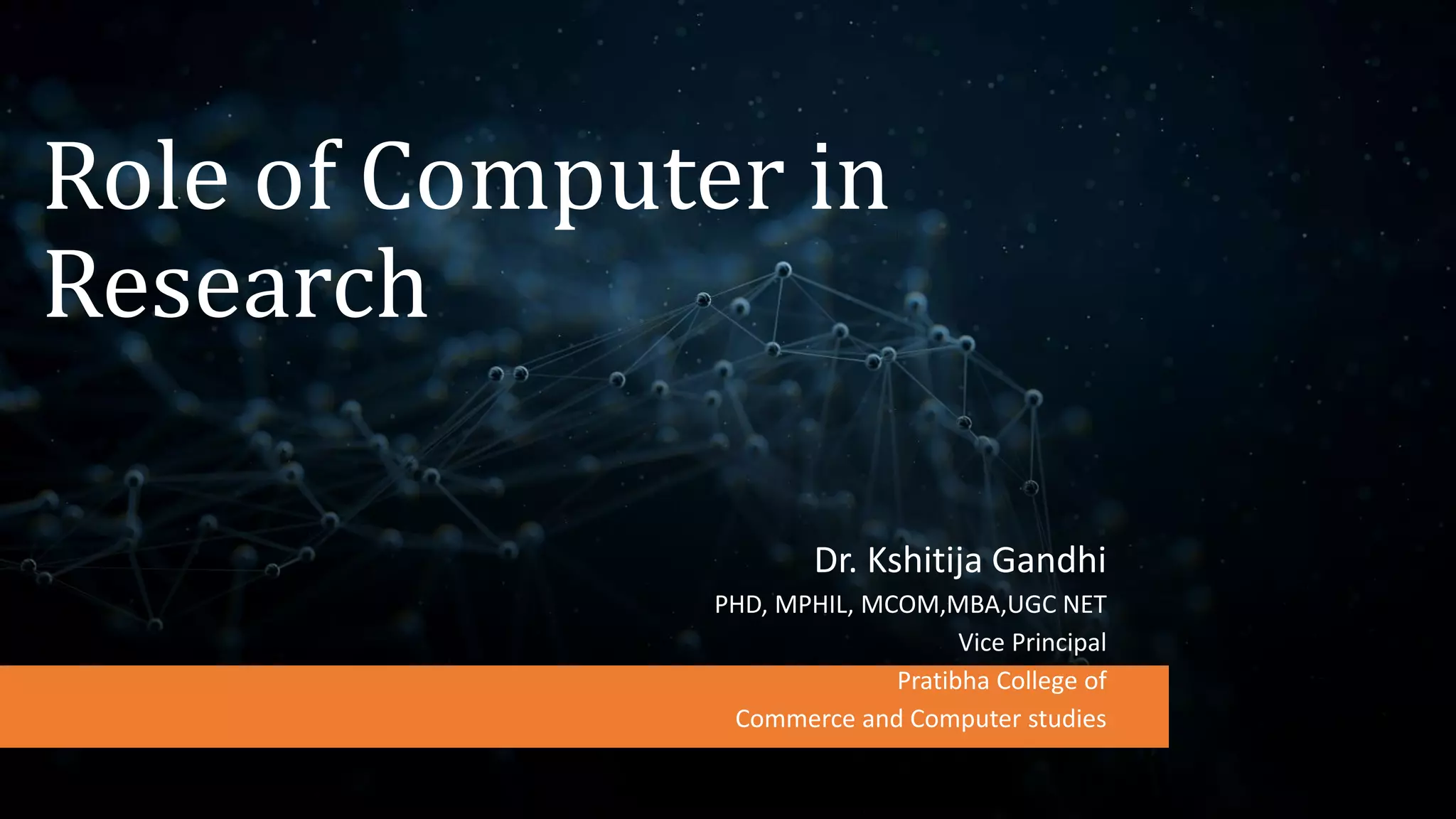 role of computer in research | PPTX