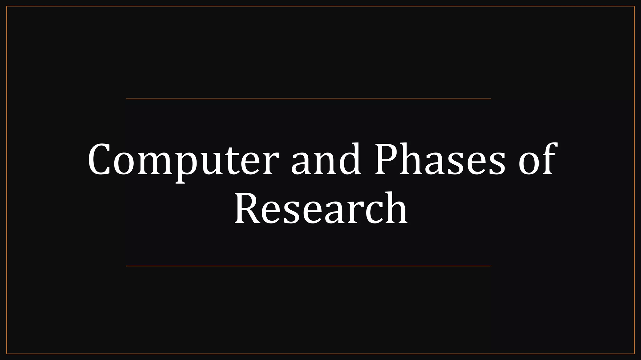 role of computer in research | PPTX
