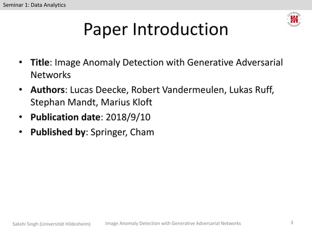 Image anomaly detection with generative adversarial networks | PDF | Technology Industry ...