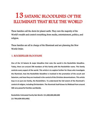 13 satanic bloodlines | PDF