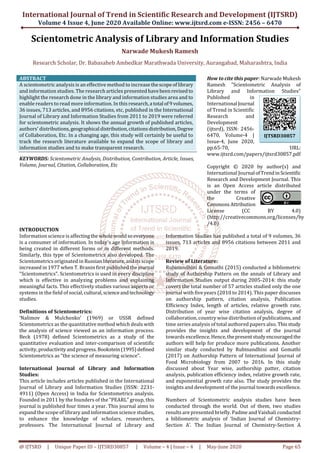 Scientometric Analysis of Library and Information Studies | PDF