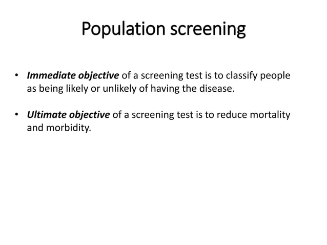 Screening.ppt | Medical Tests | Medical Health