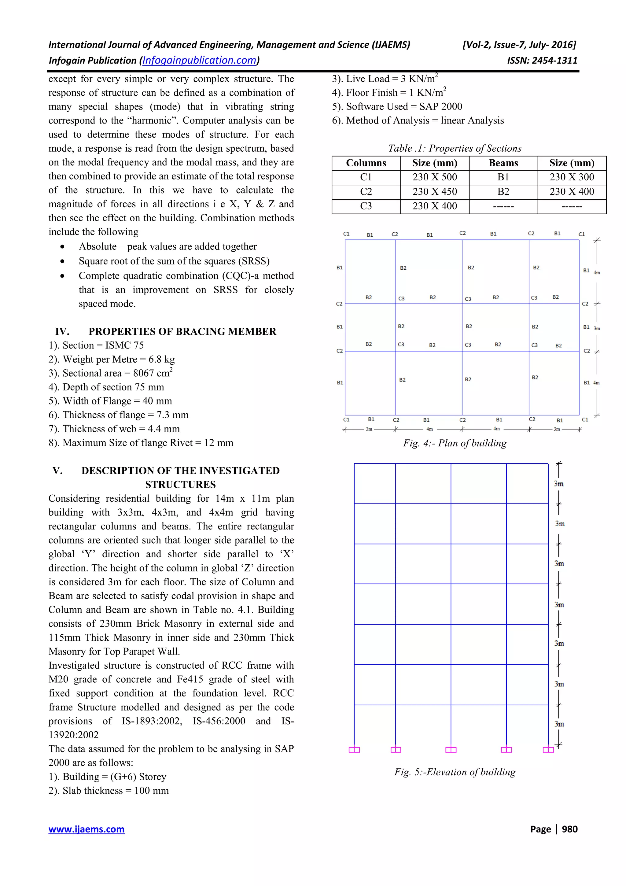seismic response of multi storey building equipped with steel bracing | PDF