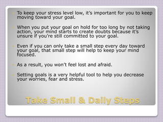 Setting goals decreases stress | PPT