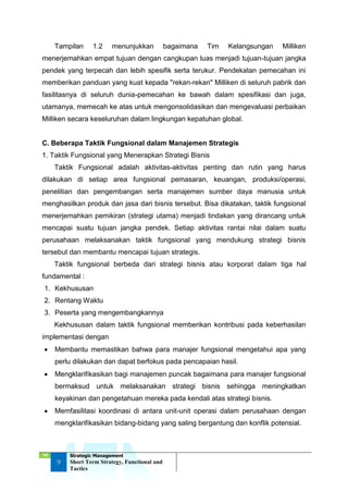 Strategic Implementation from Short Term Strategy, Functional Level and ...