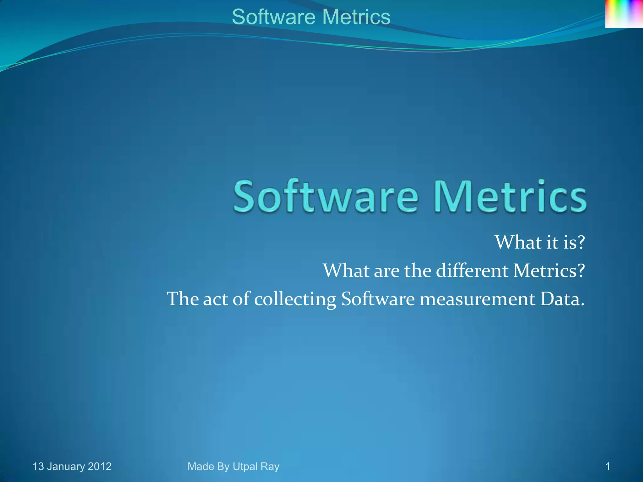 13 Software Metrics Pptx Computer Software And Applications Computing