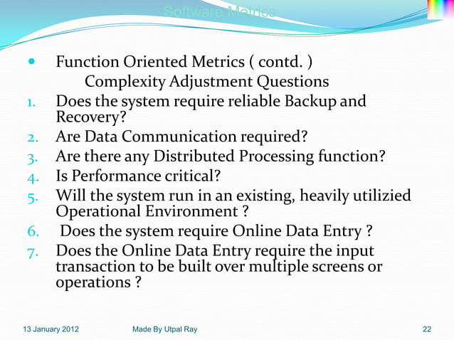 13 Software Metrics Pptx Computer Software And Applications Computing