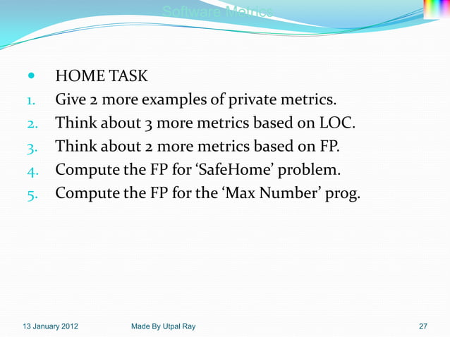 13 Software Metrics Pptx Computer Software And Applications Computing