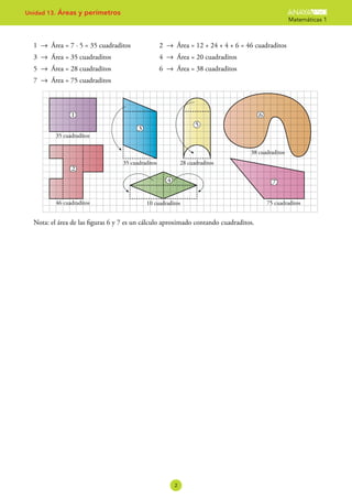 Áreas y perímetros, ejercicios resueltos | PDF