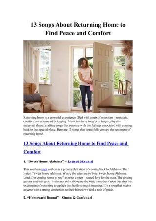 13 Songs About Returning Home to Find Peace and Comfort.docx