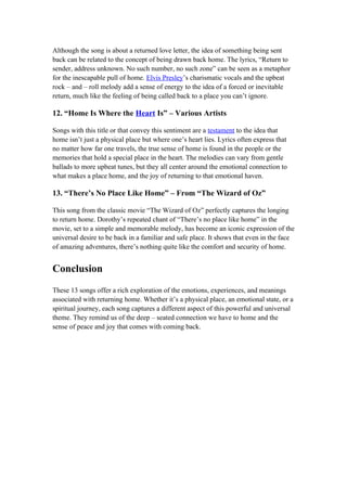 13 Songs About Returning Home to Find Peace and Comfort.docx