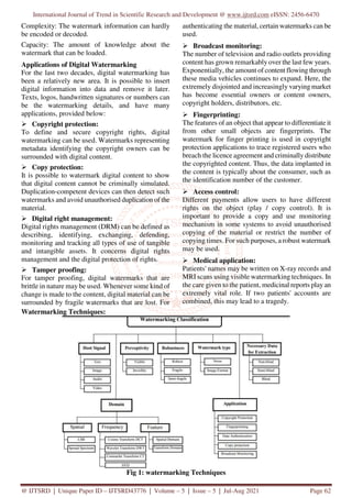 Survey on Digital Video Watermarking Techniques, Attacks and Applications | PDF