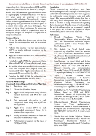 Survey on Digital Video Watermarking Techniques, Attacks and Applications | PDF