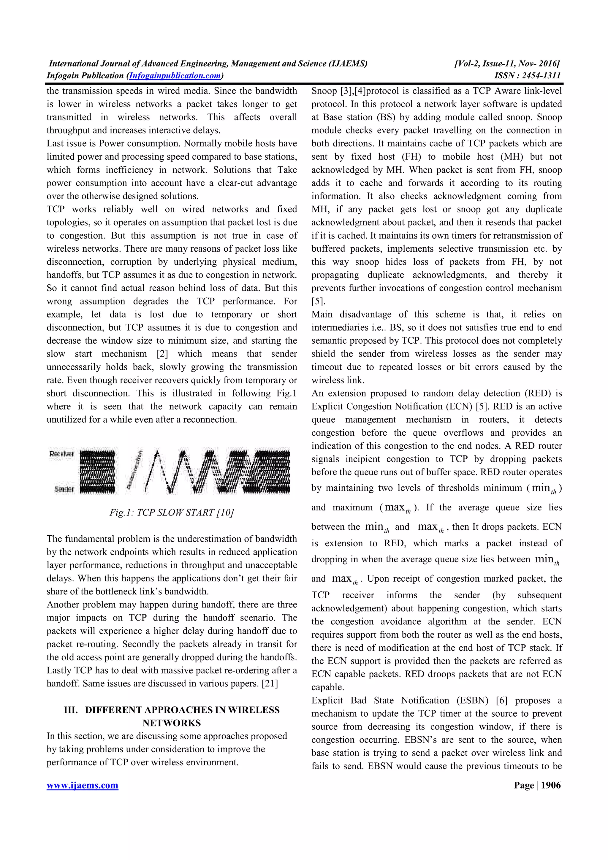 TCP for Wireless Environments | PDF