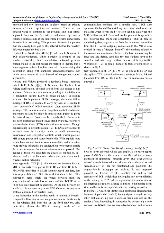 TCP for Wireless Environments | PDF
