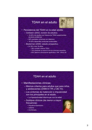 TDAH en el adulto: perspectiva clínica | PDF