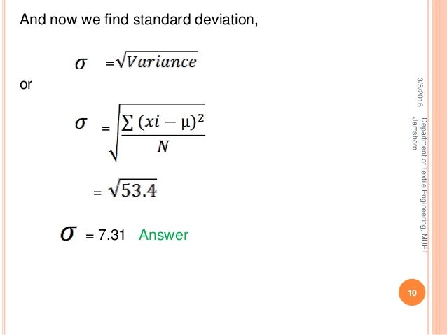 Standard Deviation Its Coefficient And Variance By Ghulam Mustafa 13t…