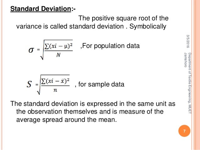 Standard Deviation Its Coefficient And Variance By Ghulam Mustafa 13t…