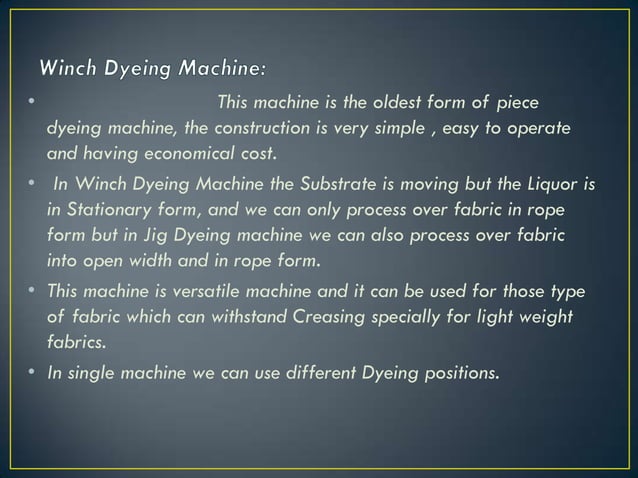 Winch Dyeing Machine | PDF