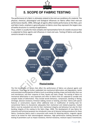 textile testing in fabric rizwan | PDF