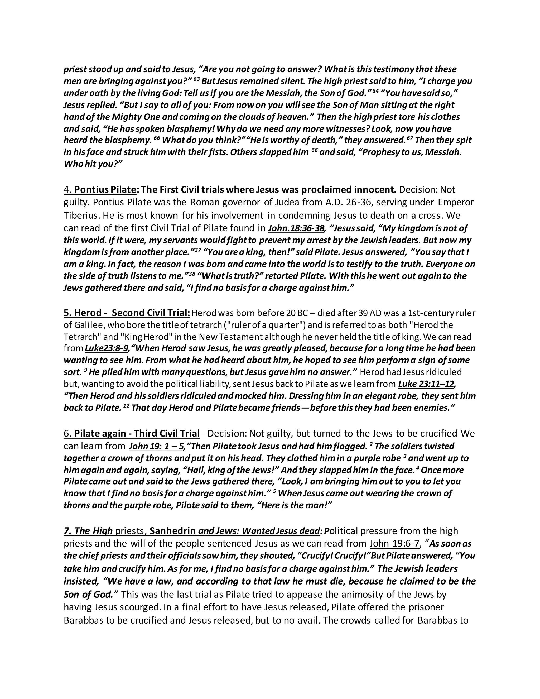 13th April 2017 - The 7 trials Jesus faced before his Crucifixion | DOCX