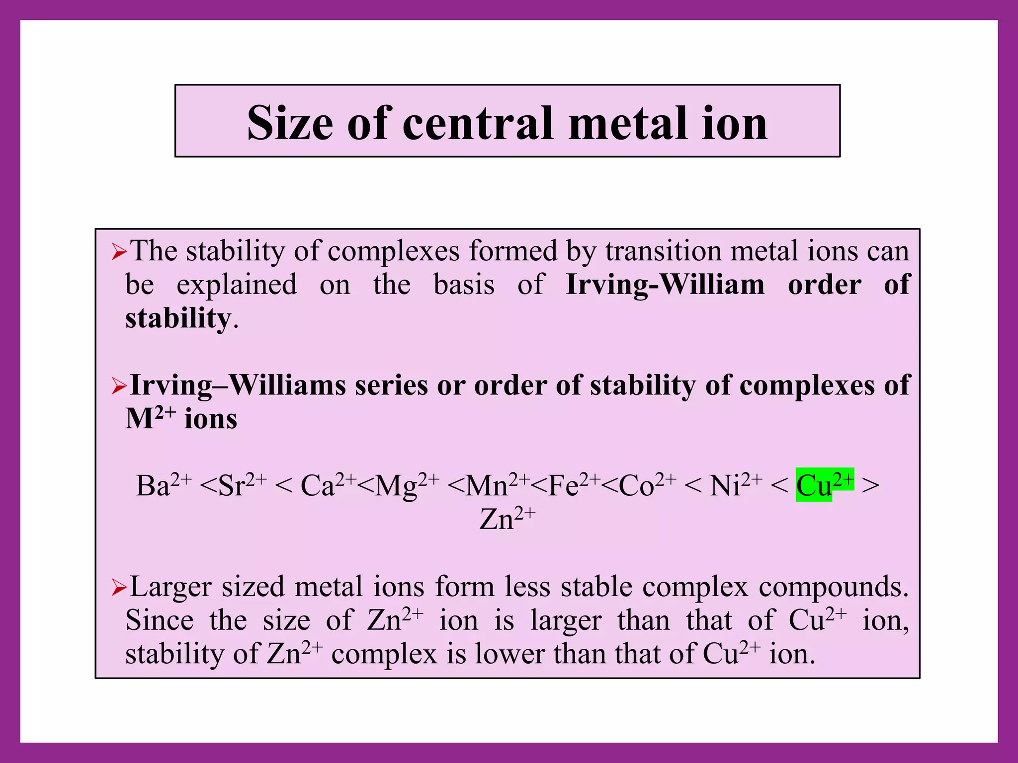 Thermodynamic and kinetic stability, Part 4, Factors affecting ...