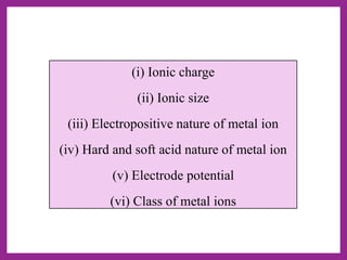 Thermodynamic and kinetic stability, Part 4, Factors affecting ...