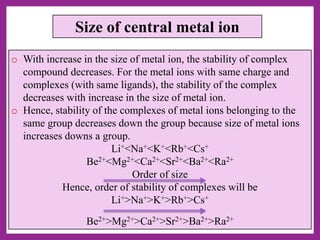 Thermodynamic and kinetic stability, Part 4, Factors affecting ...