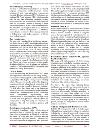 The Role of Artificial Intelligence in Revolutionizing Healthcare A Comprehensive Review | PDF