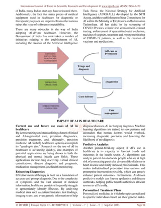 The Role of Artificial Intelligence in Revolutionizing Healthcare A Comprehensive Review | PDF