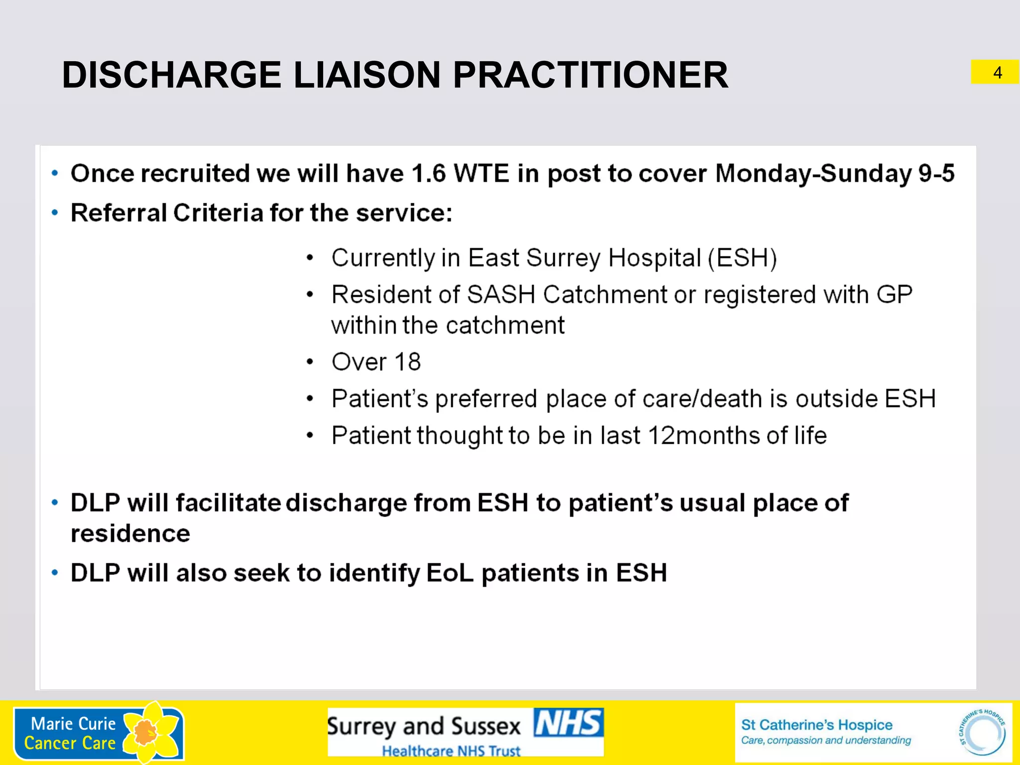 Supported discharge service | PPT