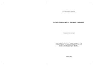 (Second ARC)13th report organisational structure of Government of India ...