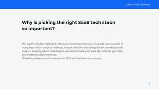 Tech Stack for your SaaS Product | PPT