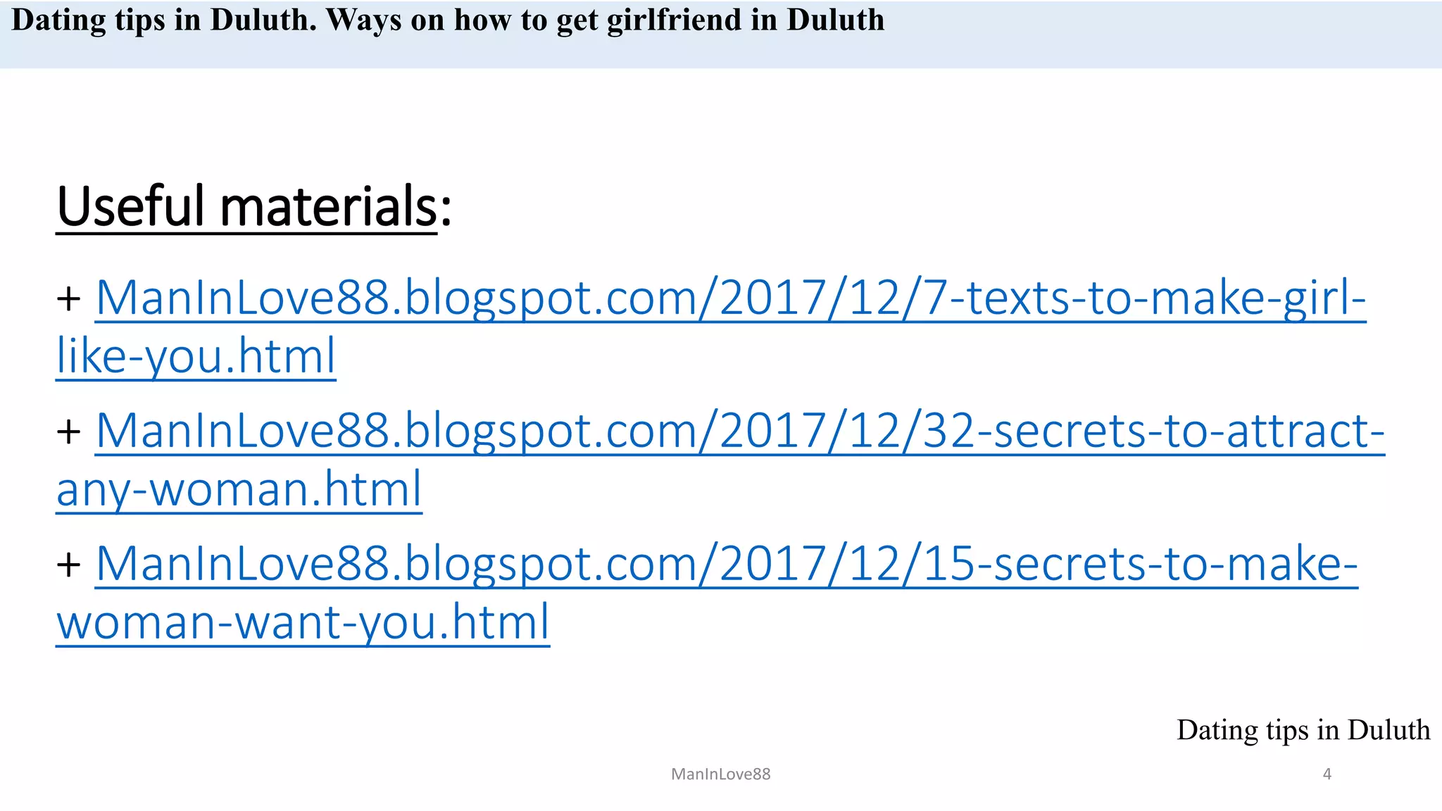 13 tips to get girlfriend in duluth | PPT