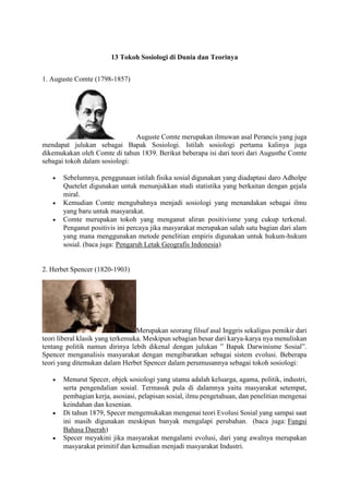 13 Tokoh Sosiologi di Dunia dan Teorinya.docx