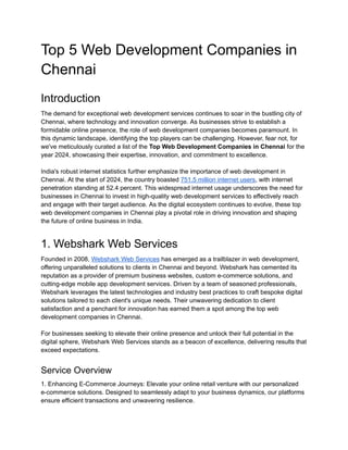 Top 5 Web Development Companies in Chennai | PDF