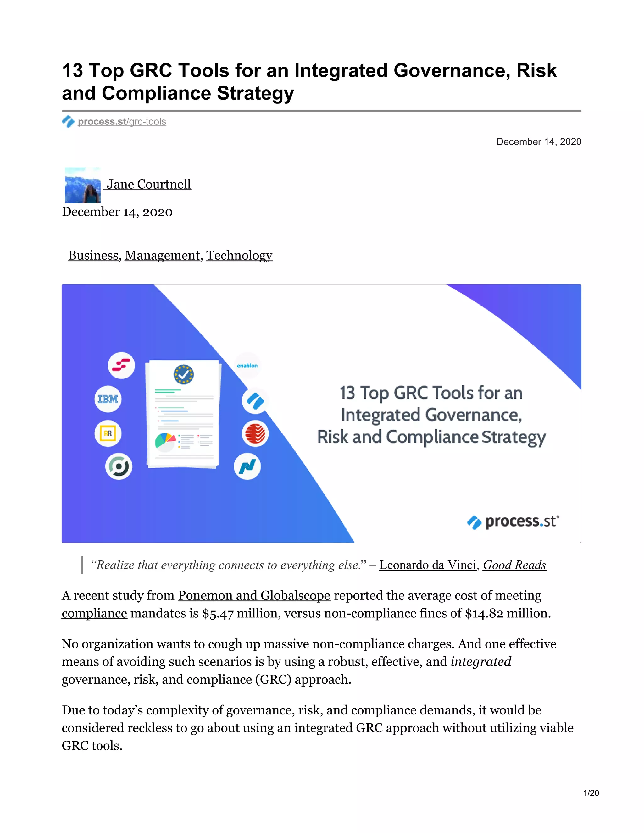 13 Top GRC Tools for an Integrated Governance, Risk and Compliance ...