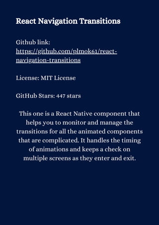 13 top react native animation libraries to create stellar ux | PDF