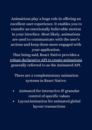 13 top react native animation libraries to create stellar ux | PDF